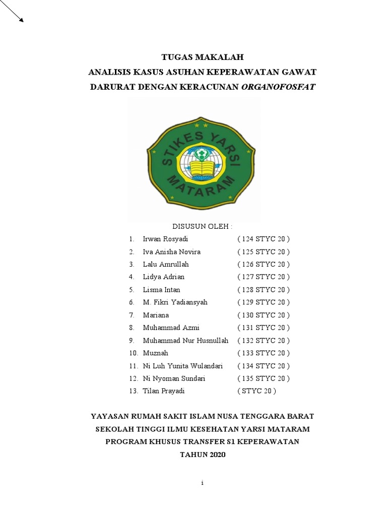 Analisis Keperawatan Keracunan Organofosfat | PDF