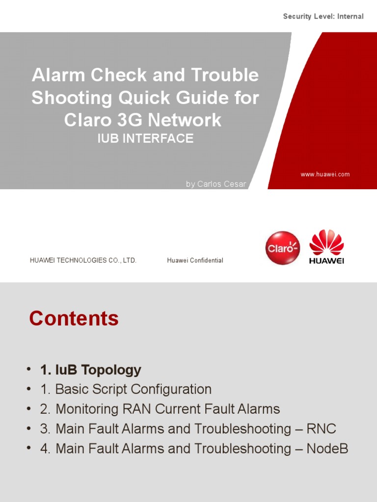 Alarm Check and Trouble Shooting Quick Guide For Claro IuB Interface ...
