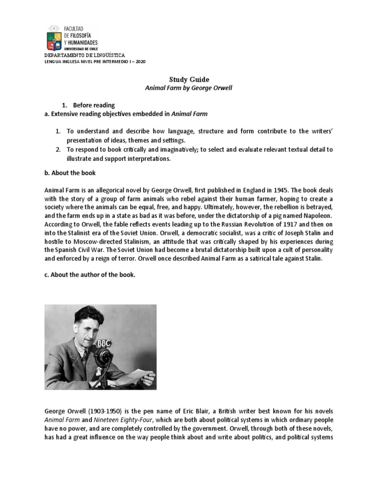Study Guide for Animal Farm Analysis | PDF | Reading Comprehension