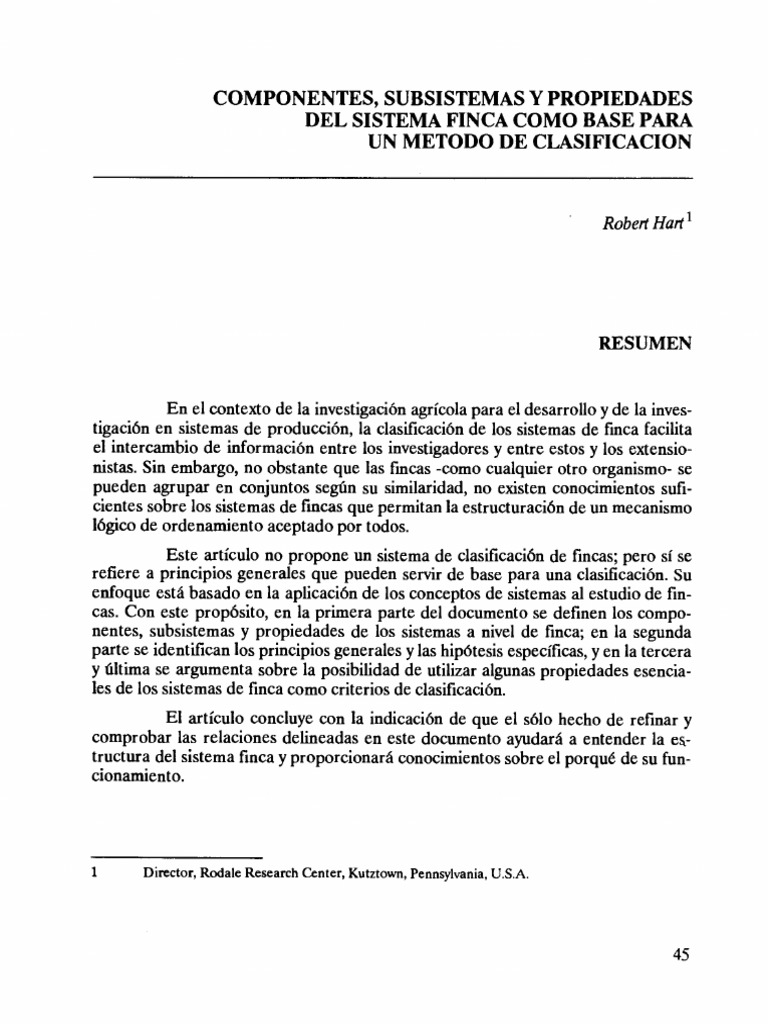 Hart 2002 Agroecosistemas | PDF | Sistema | Agricultura