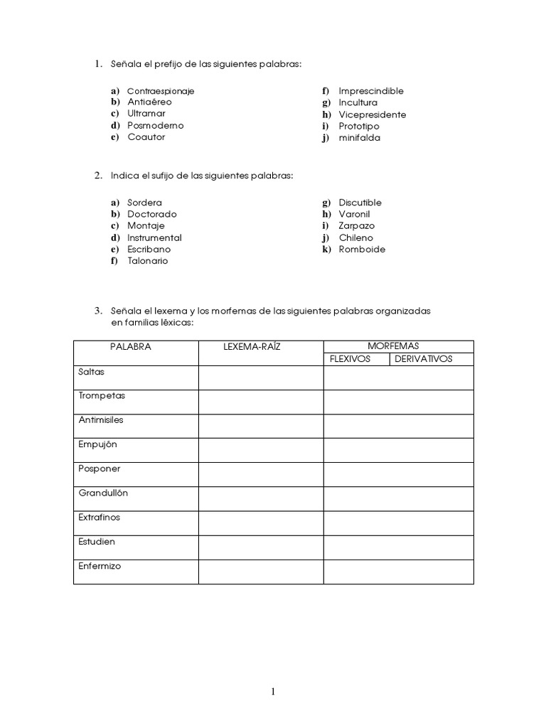 Examen Lengua T5 | PDF | Plural | Palabra