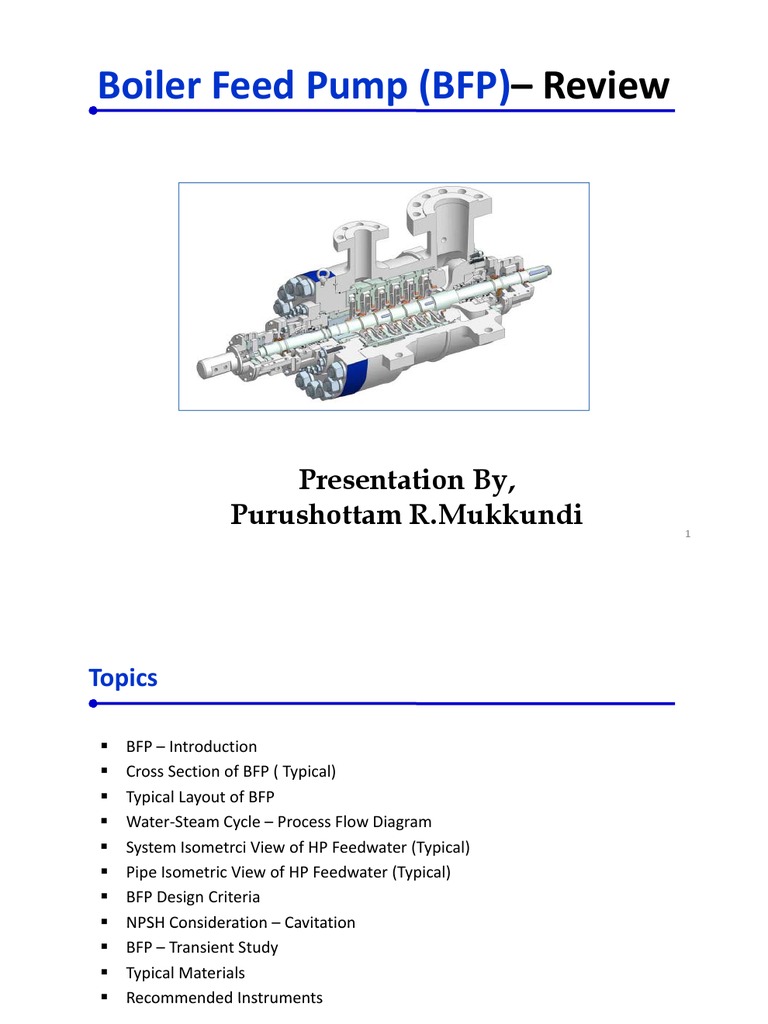 Boiler Feed Pump (BFP) - Review | PDF | Pump | Boiler