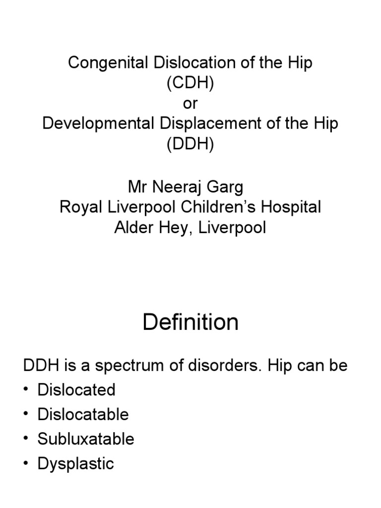 Edu - DDH Final 19.5.07 | PDF | Diseases And Disorders | Clinical Medicine