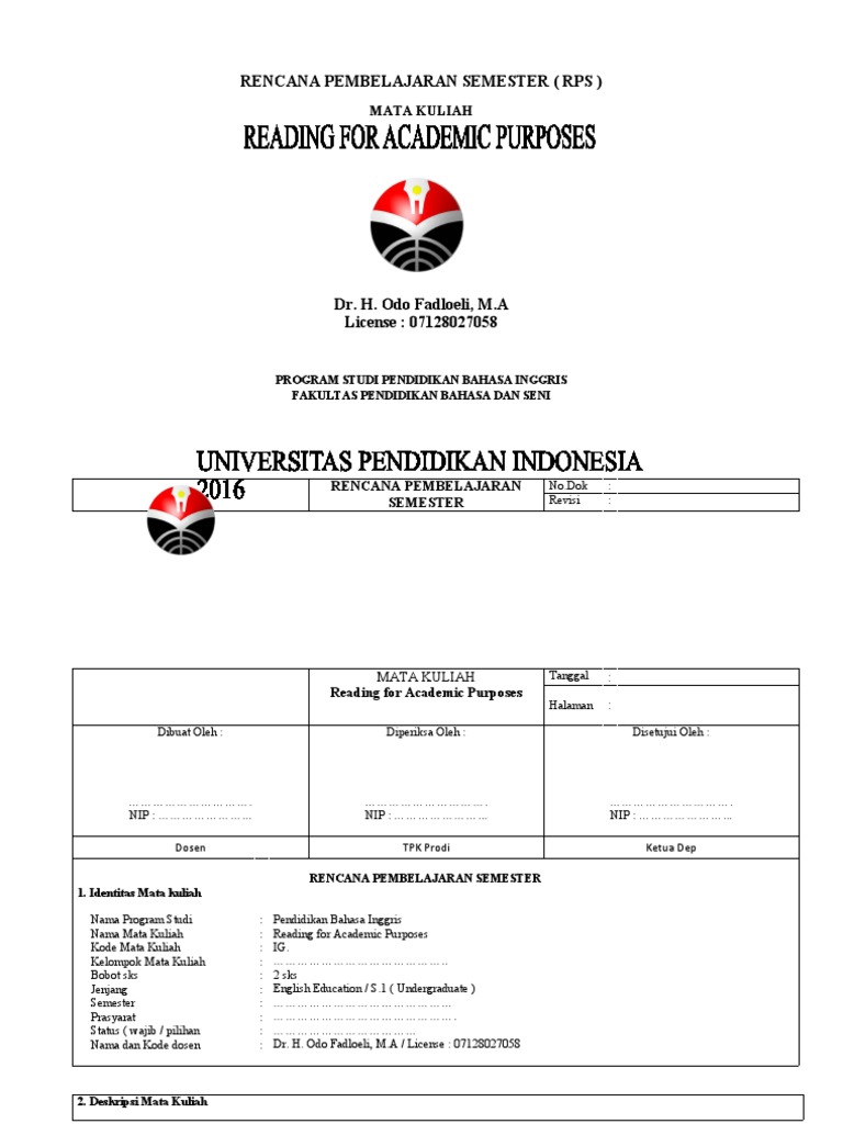 RPS Reading For Academic Purposes Odo | PDF
