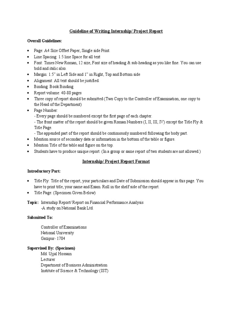 CH 5 Guideline of Writing Internship Report | PDF | Evaluation | Science