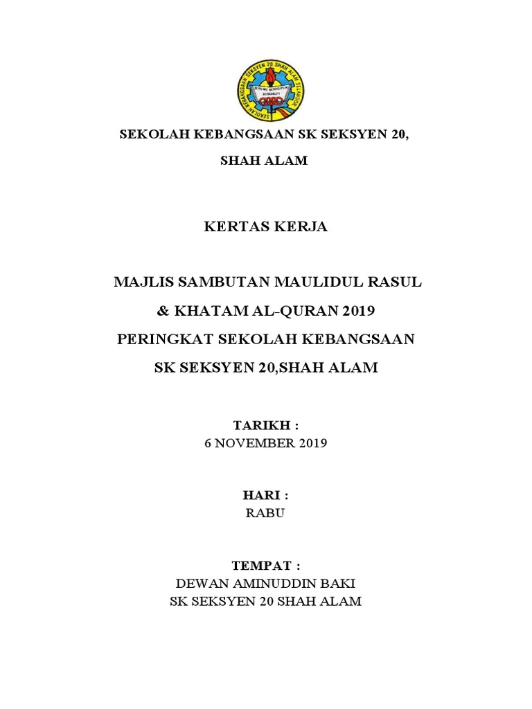 COVER KERTAS KERJA KHATAM 2019 (Edited) | PDF