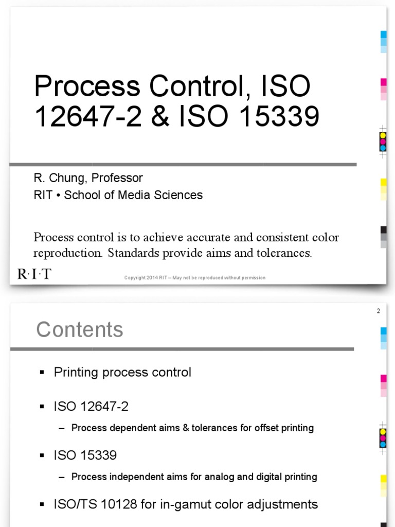 Process Control, ISO 12647-2 & ISO 15339 | PDF | Calibration | Graphic ...