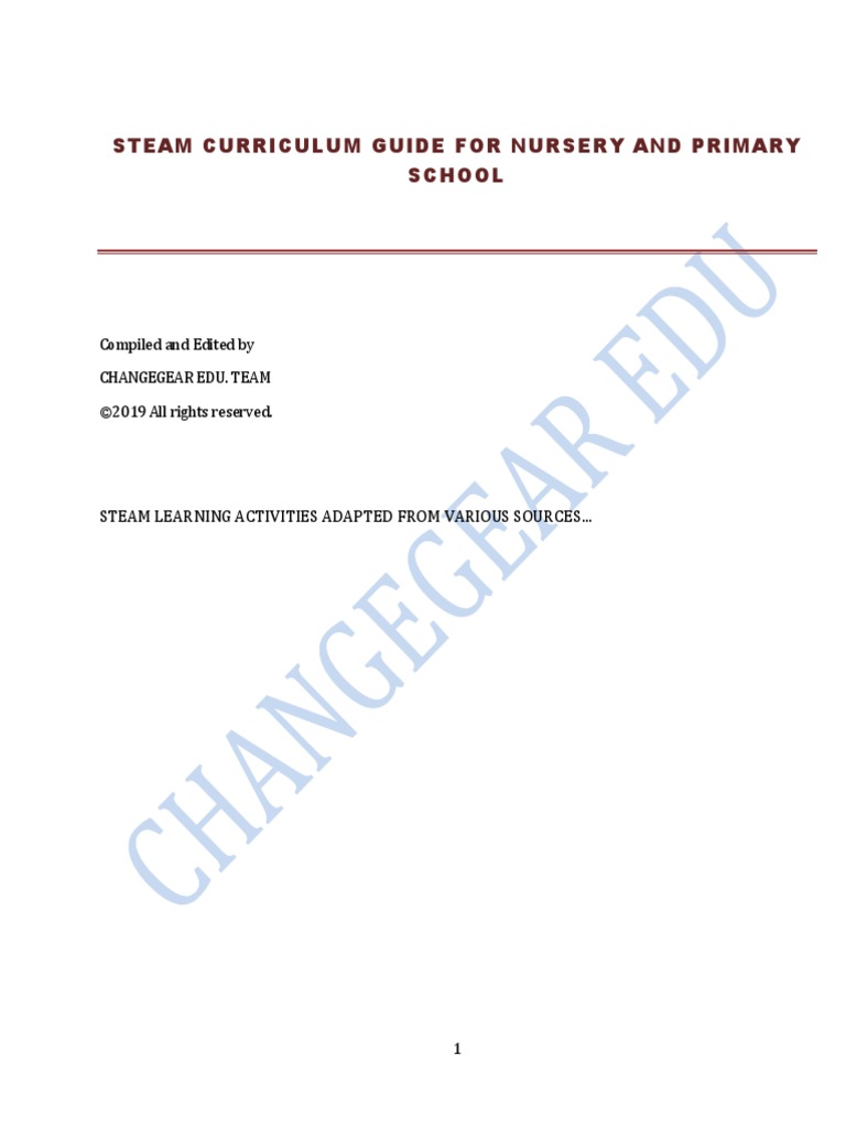 Steam Curriculum Guide For Nursery and Primary School PDF | PDF | Toys ...