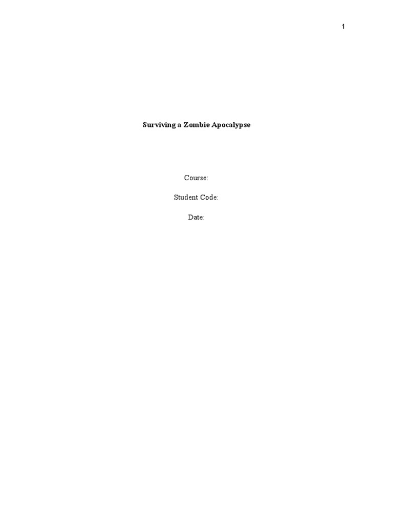 Surviving A Zombie Apocalypse | PDF | Nature
