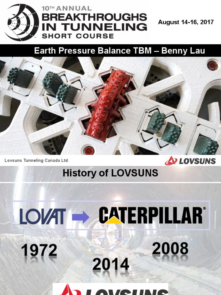 Earth Pressure Balance TBM PDF | Download Free PDF | Tunnel ...