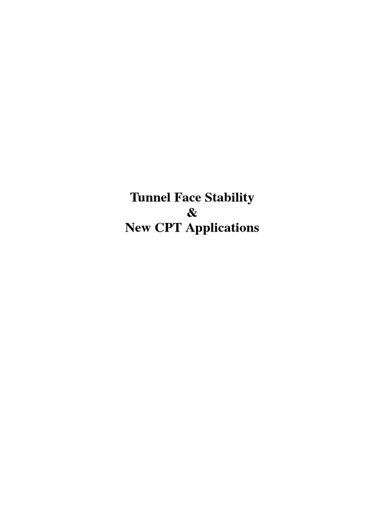Tunnel Face Stability PDF | PDF | Soil Mechanics | Soil