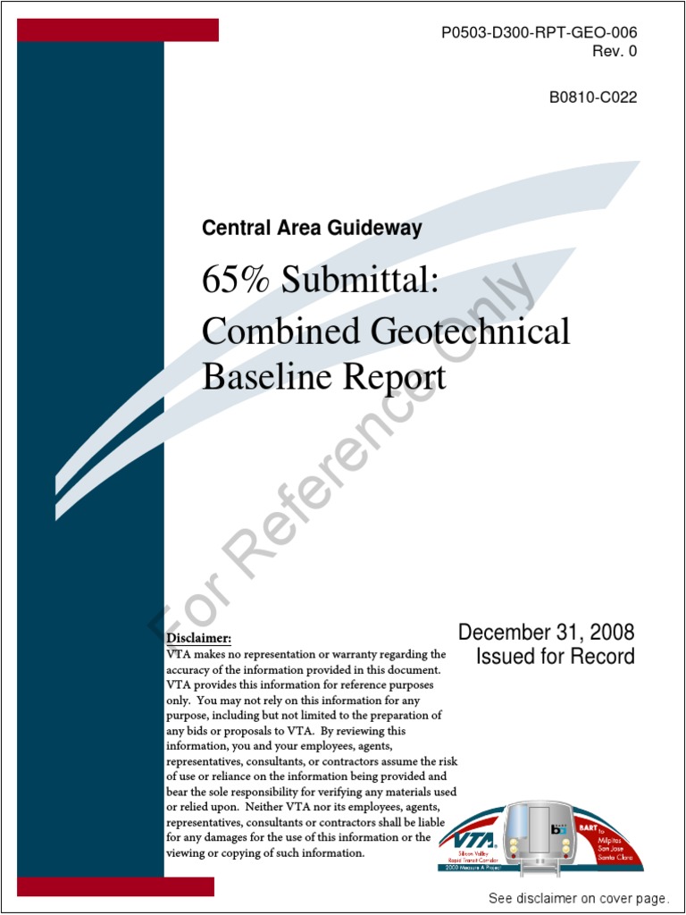 VTA BSV II - Geotechnical Baseline Report PDF | PDF | Tunnel ...