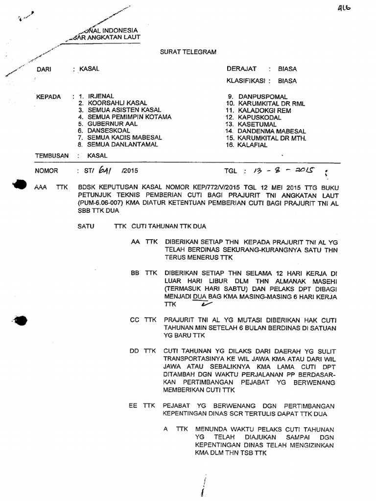 Telegram Cuti PDF | PDF