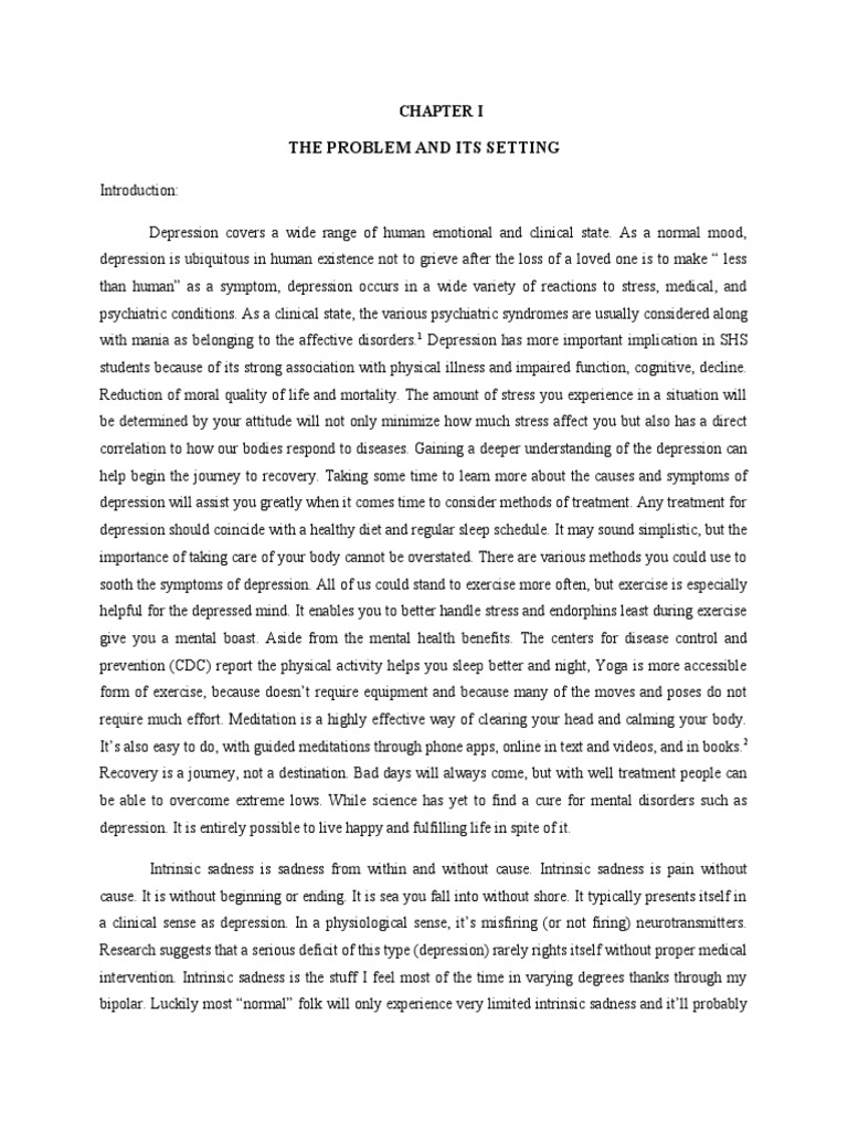 A Thesis For Depression | PDF | Major Depressive Disorder | Cognitive ...