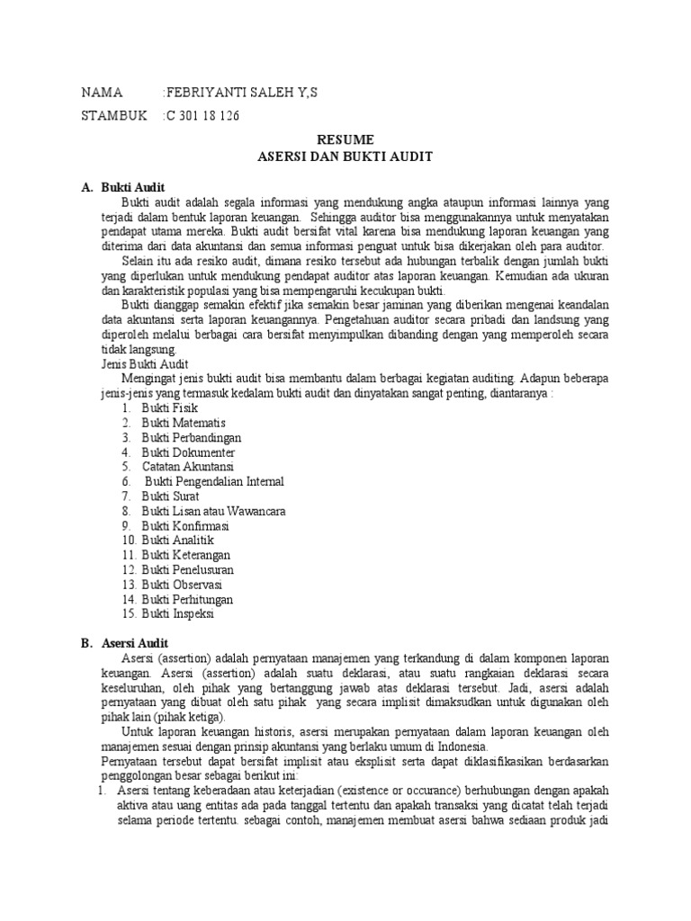 Asersi Dan Bukti AUDIT | PDF