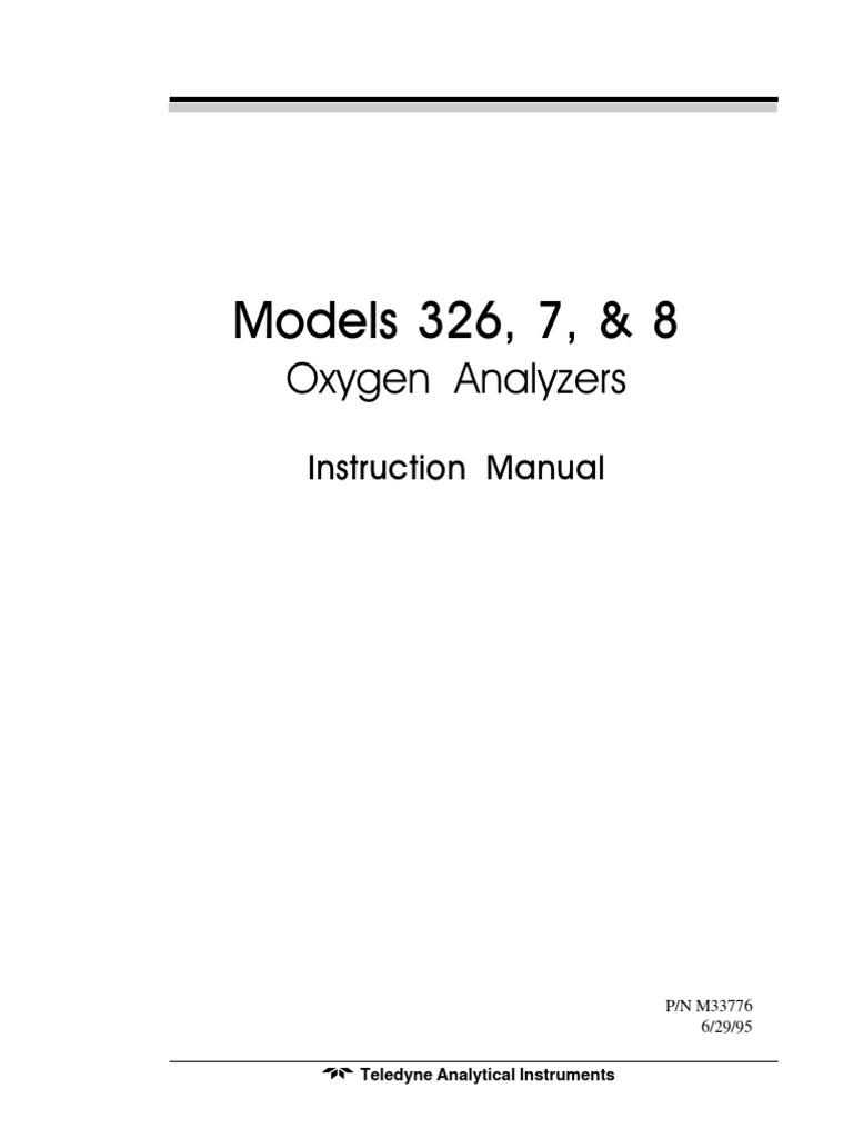 Analizador de Oxigeno Teledyne 326RB | PDF | Relay | Electrical Wiring