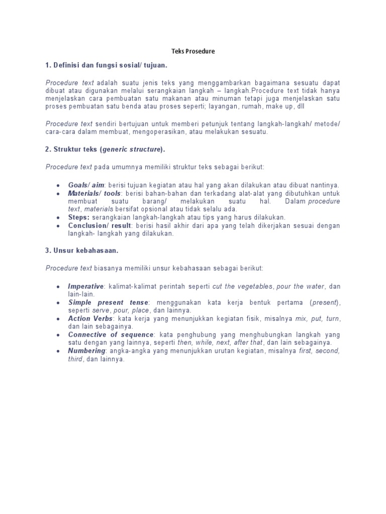 Procedure Text | PDF | Memasak, Makanan, & Anggur | Kesehatan Holistik