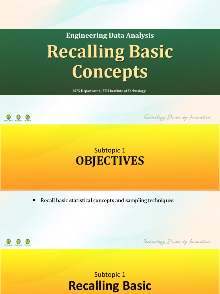 STPDF1 - Recalling Basic Concepts | PDF | Level Of Measurement | Statistics