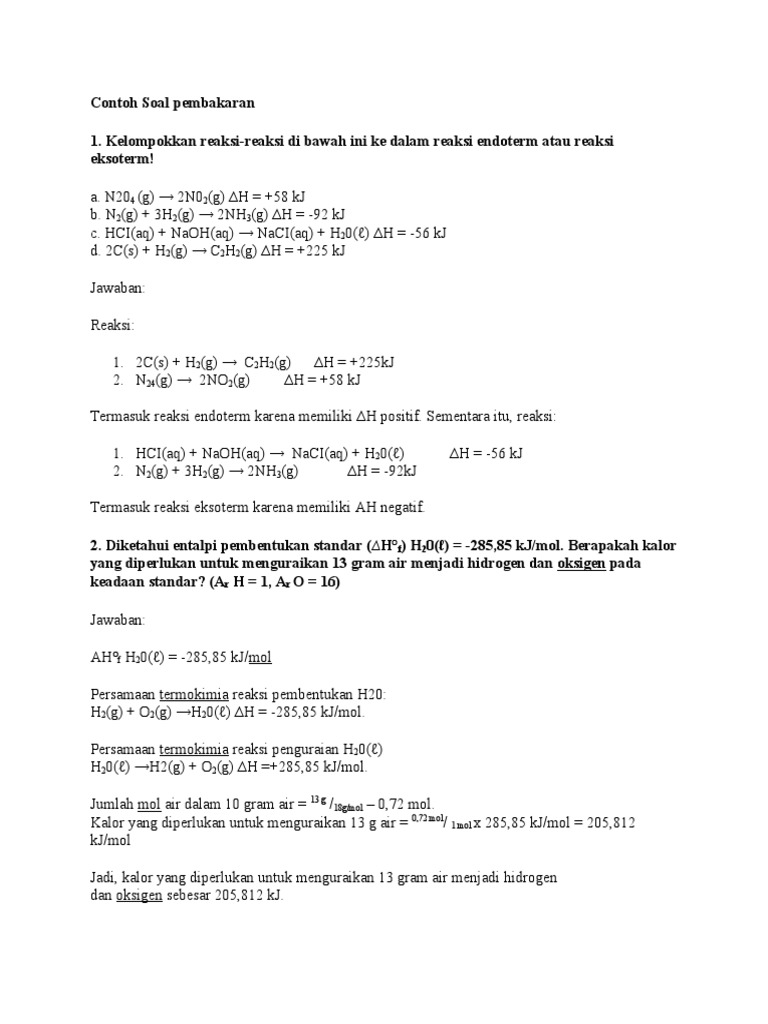 Contoh Soal Pembakaran | PDF