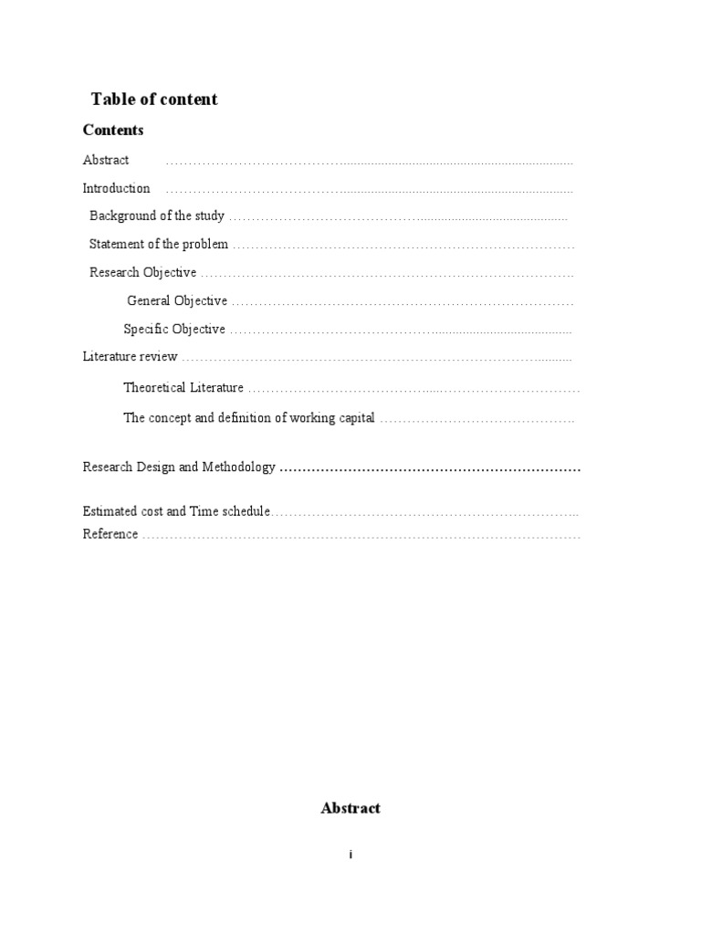 Reserch Proposal | PDF | Working Capital | Market Liquidity