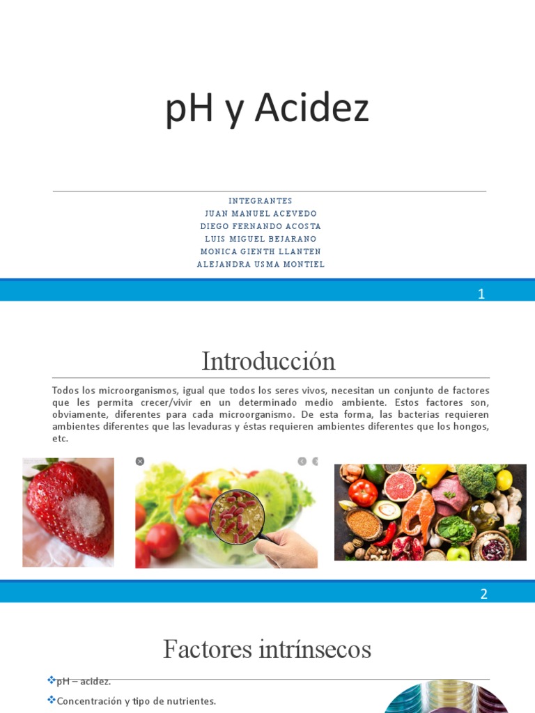 pH y Acidez en Microorganismos Alimentarios | PDF | Ph | Las bacterias