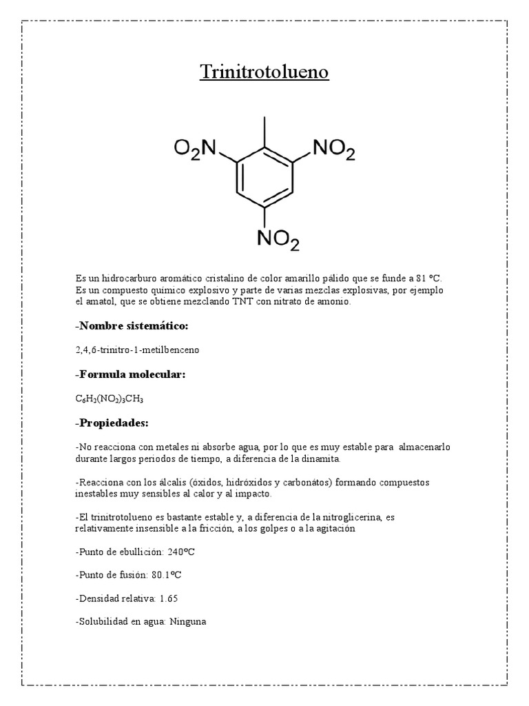 Trinitrotolueno | PDF | Compuestos químicos | Química