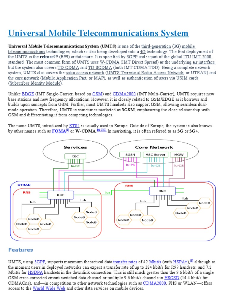 Overview of Universal Mobile Telecommunications System | PDF | 3 G ...