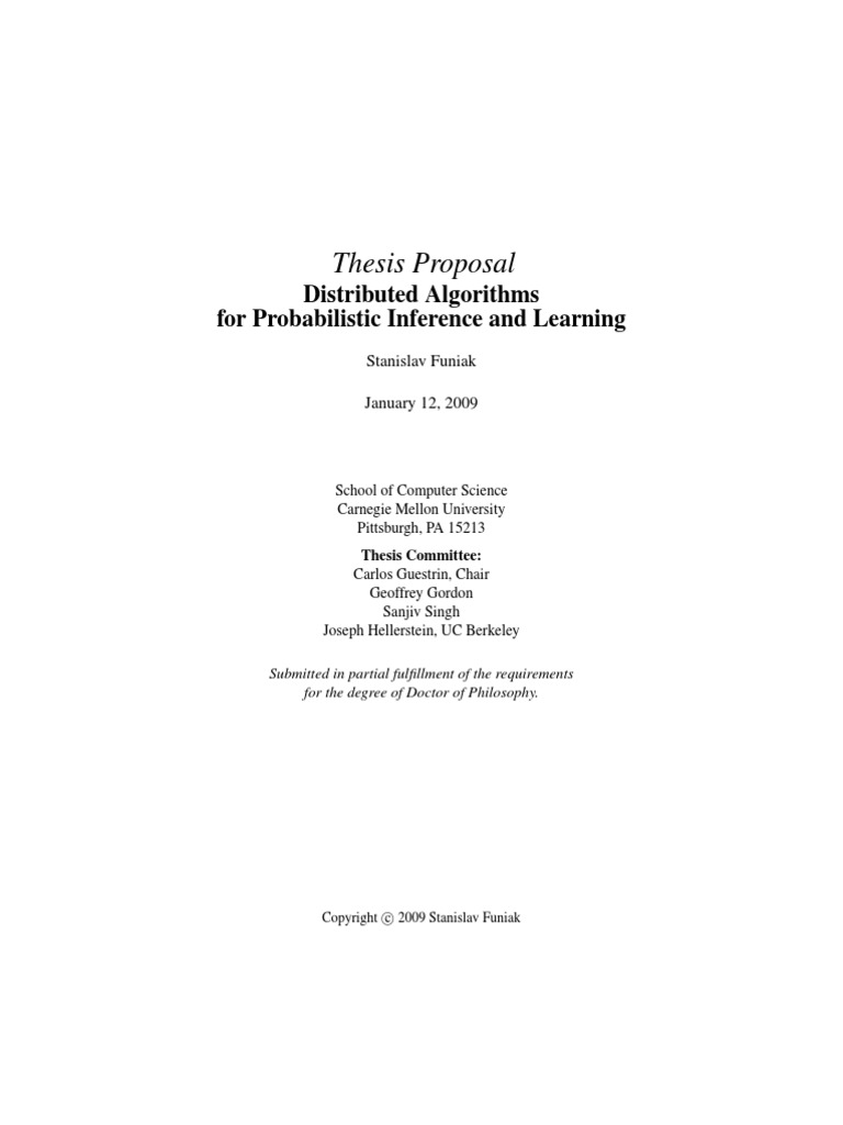 Thesis Proposal: Distributed Algorithms For Probabilistic Inference and Learning | PDF | Kalman ...