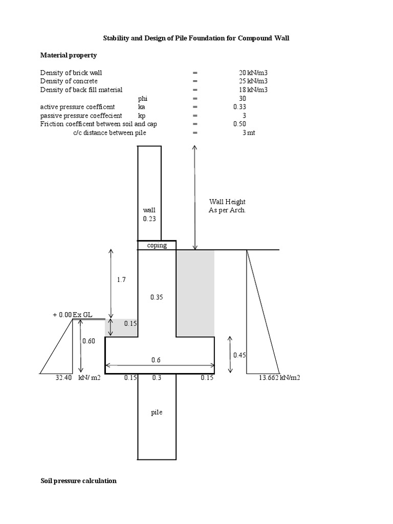 Pile Retaining Wall - With Wind.. | PDF | Deep Foundation | Civil ...