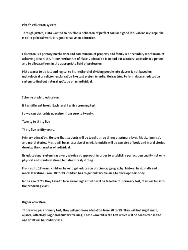 Plato Education System New | PDF | Plato | Dialectic