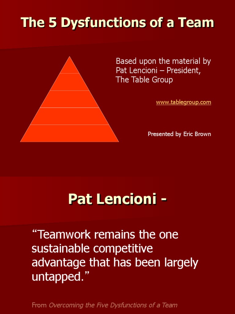 5 Dysfunctions of A Team | PDF | Accountability | Goal