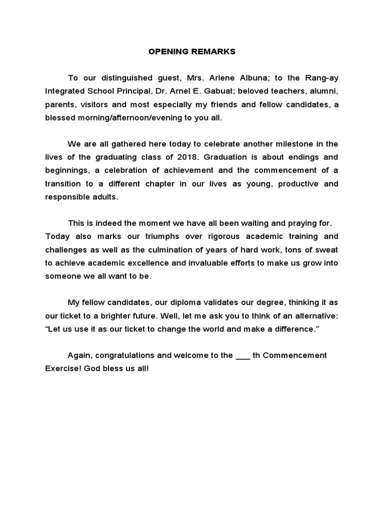 Opening Remarks | PDF