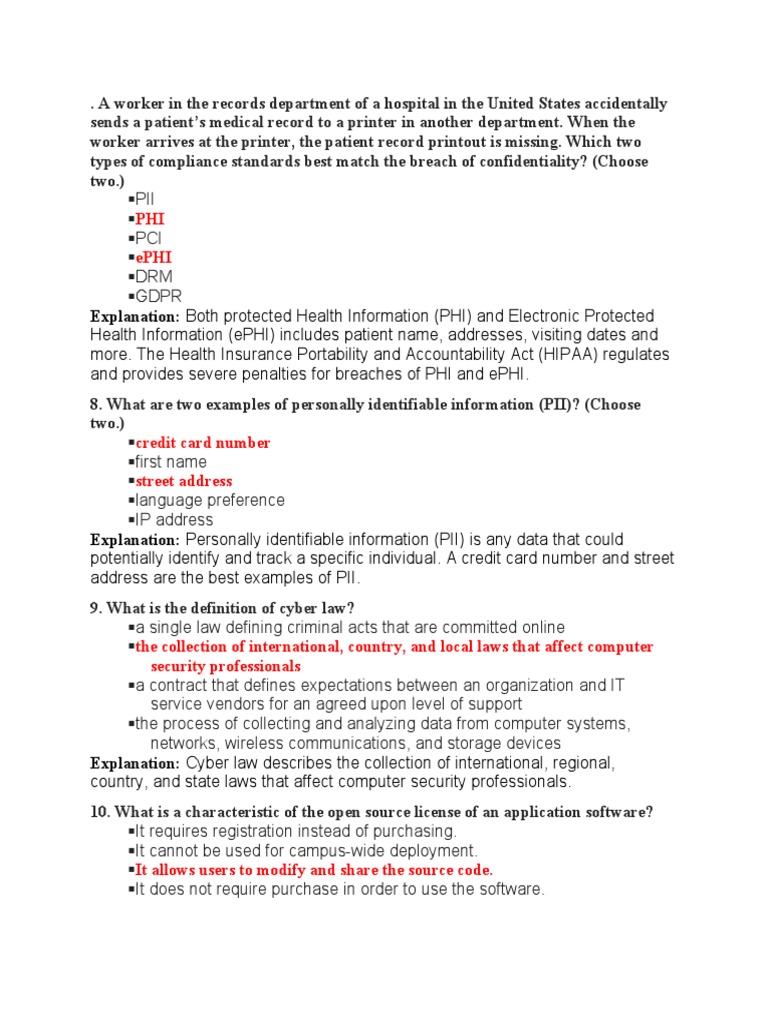 PHI Ephi: Explanation: Both Protected Health Information (PHI) and ...