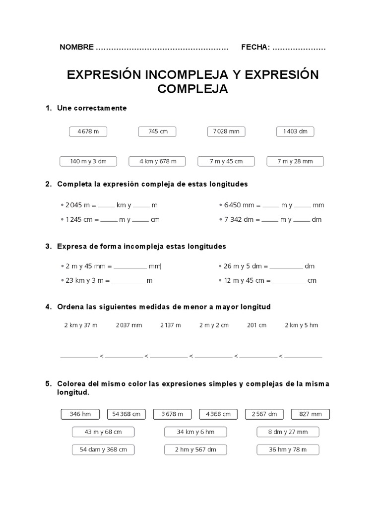 Expresión Incompleja y Compleja | PDF
