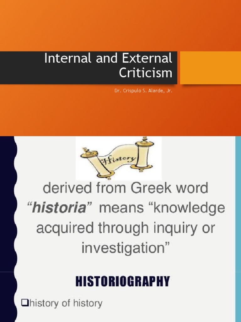 Internal and External Criticism | PDF | Wellness | Science & Mathematics