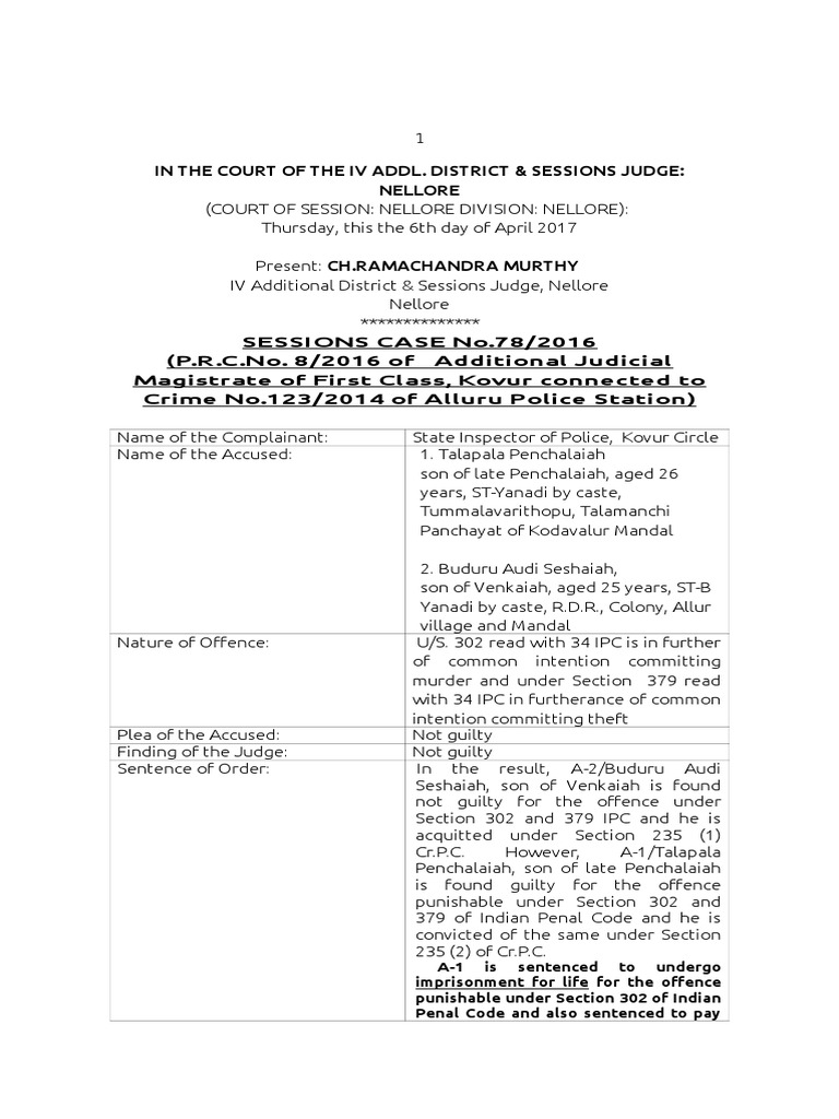 Court Verdict: Murder & Theft Case | PDF | Plea | Autopsy