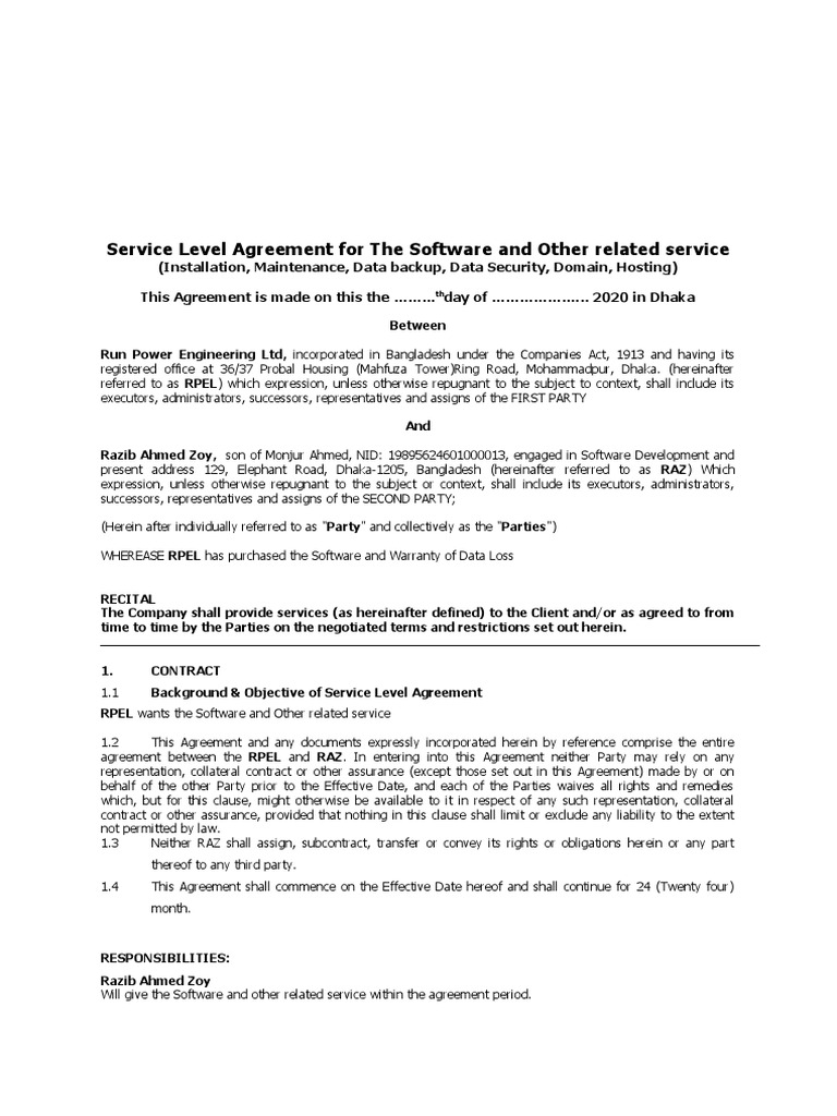 Agreement RPEL - 2020 | PDF | Civil Law (Legal System) | Business Law