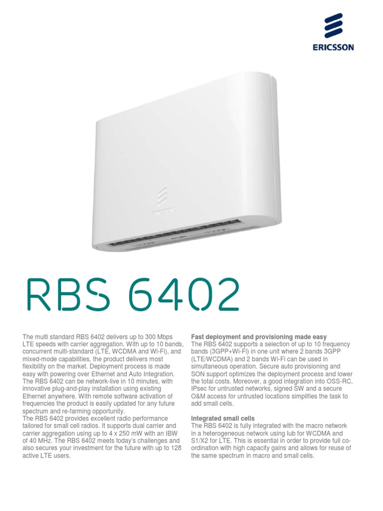 06.pico RBS 6402 Datasheet PDF | PDF | Wi Fi | Lte (Telecommunication)