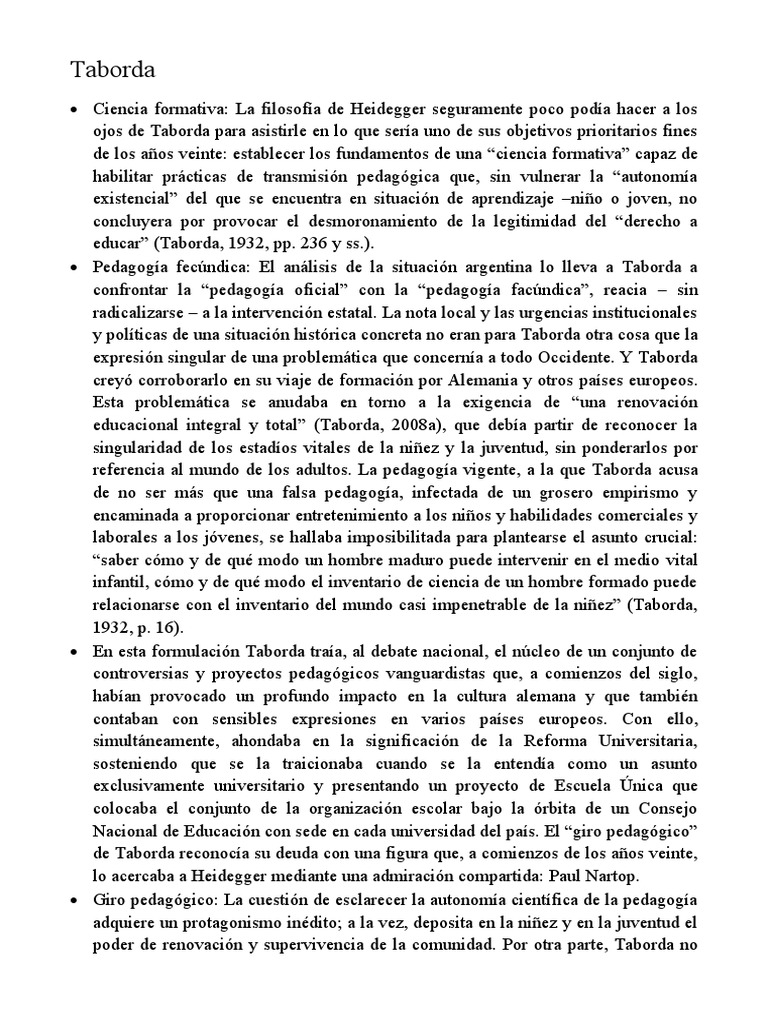 Taborda Resumen | Descargar gratis PDF | Pedagogía | Educación avanzada