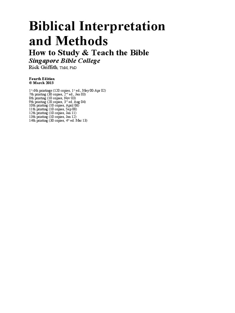 How To Study & Teach The Bible (Part 1) | Download Free PDF | Biblical ...