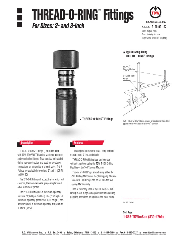Thread-O-Ring Fittings: For Sizes: 2-And 3-Inch | PDF | Plumbing | Pipe ...