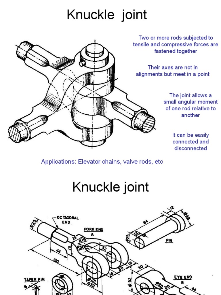 Knuckle Joint & Cotter Joint | PDF | Stress (Mechanics) | Manufactured Goods