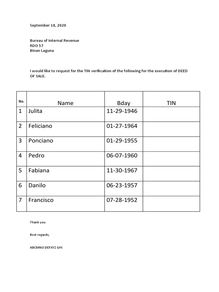 TIN Verification FORM | PDF