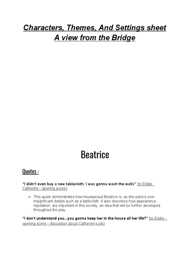 Beatrice And Catherine Quotes A View From The Bridge By Arthur Miller