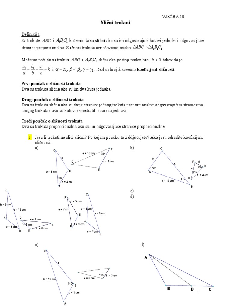 Vježba Slicni Trokuti | PDF