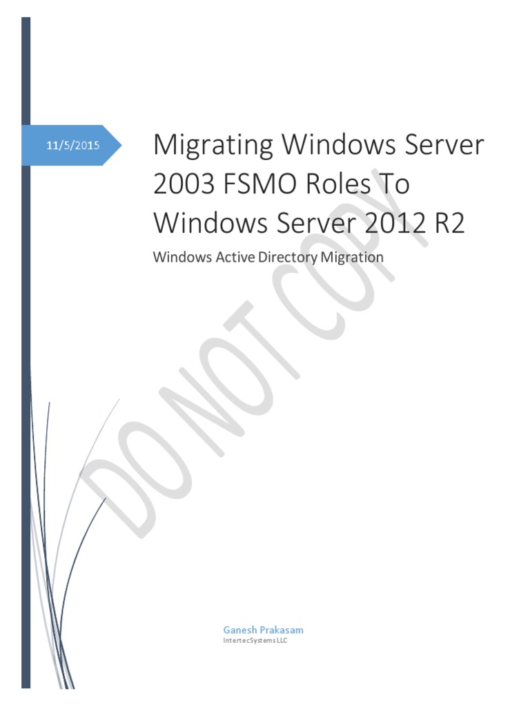 FSMO Role Transfer Step-by-Step | PDF | Active Directory | Ibm Pc ...