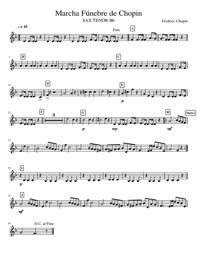 Marcha Funebre de Chopin SAX TENOR PDF | PDF