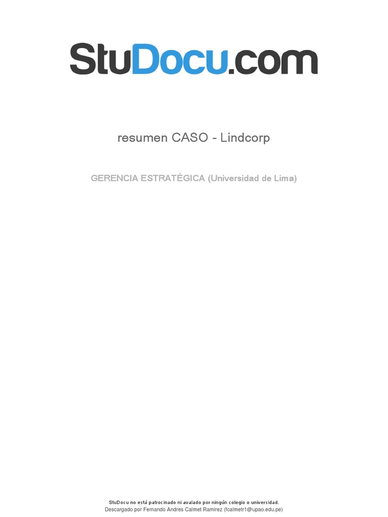 Resumen Caso Lindcorp | PDF | Business | Al por menor