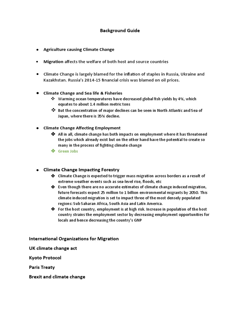 Background Guide: Climate Change and Sea Life & Fisheries | PDF ...