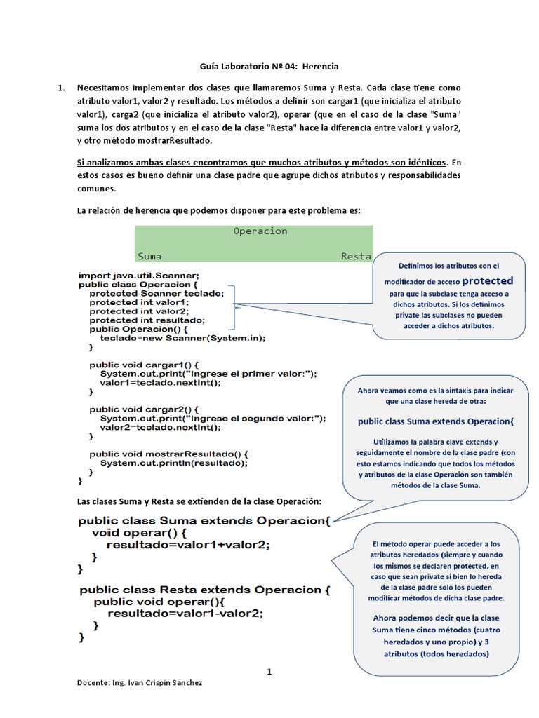 Guia Lab 04 Item 01 Herencia | Descargar gratis PDF | Herencia ...